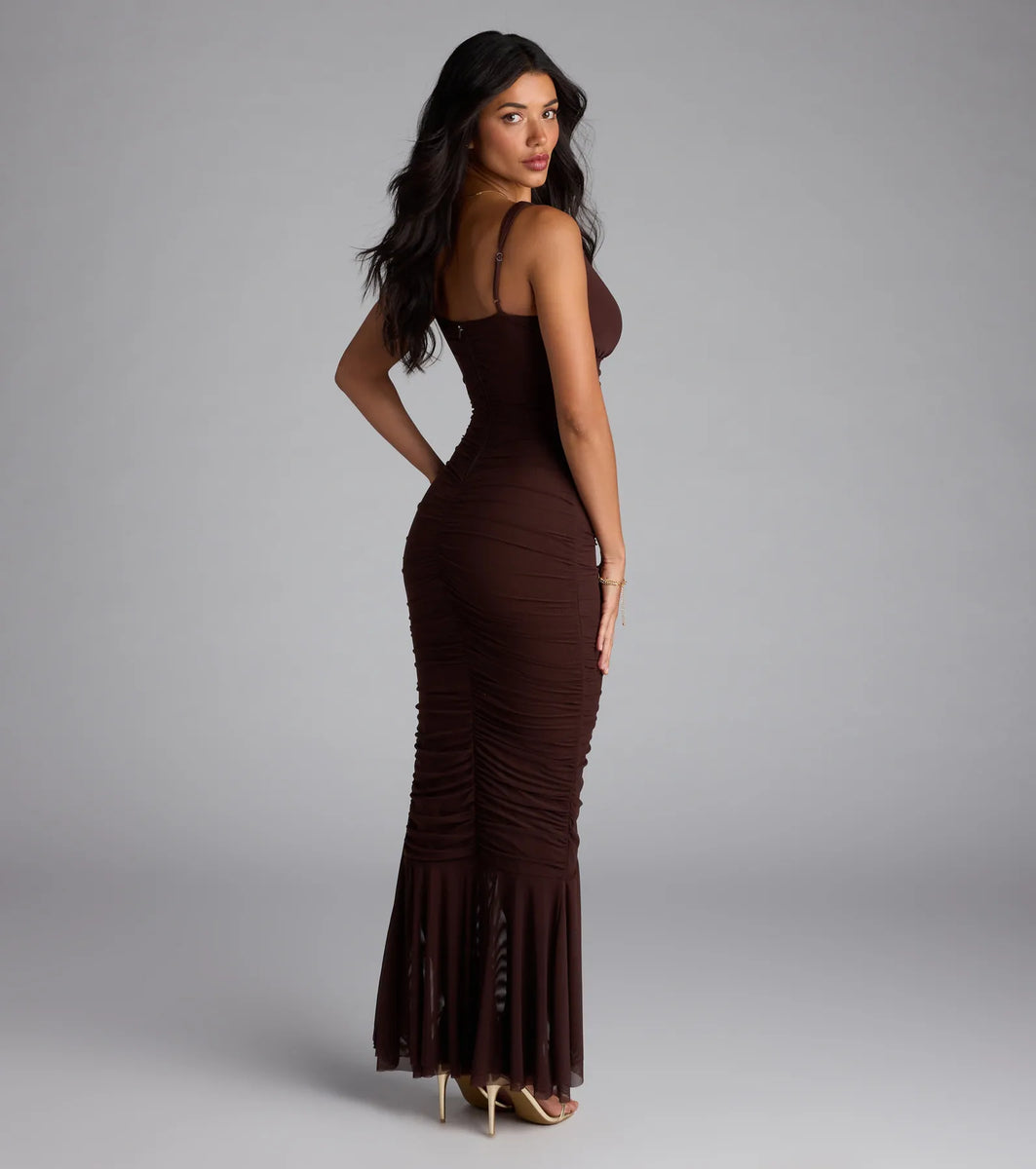 Evelyn Lace-Up Ruffle Mermaid Formal Dress & Windsor