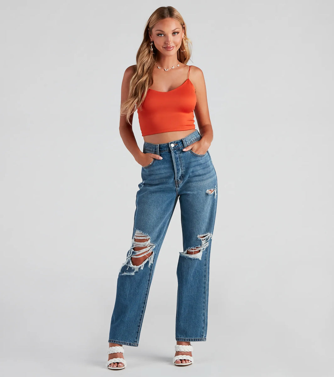 Girl Next Door Vibes Cropped Tank And Windsor