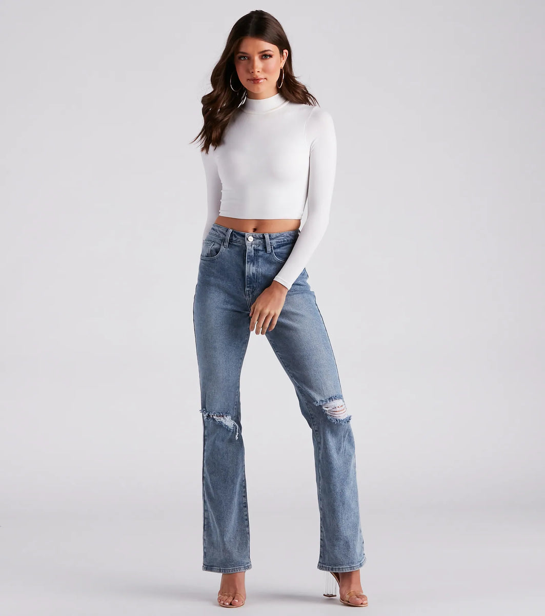 Hit The Basics Mock Neck Crop Top & Windsor