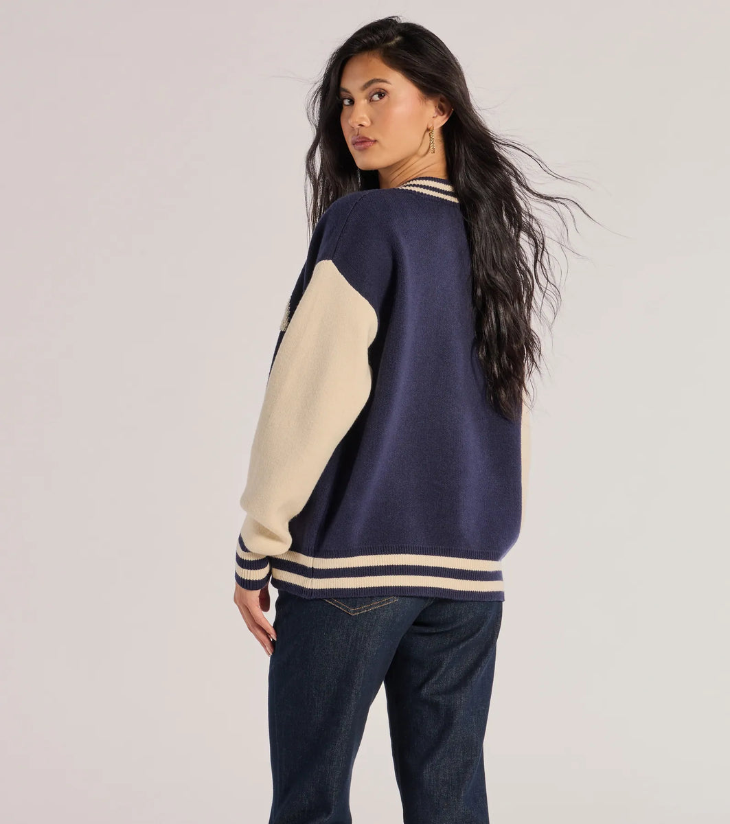 Varsity Chic Button-Down Sweater Jacket & Windsor