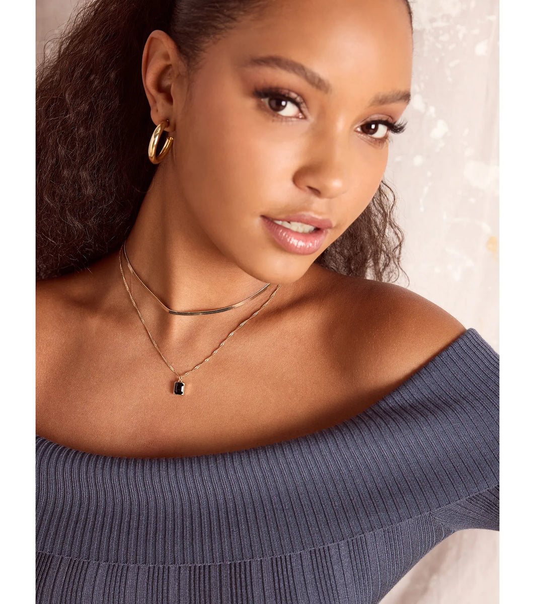Simple Statement Layered Stone Pendant Necklace & Windsor