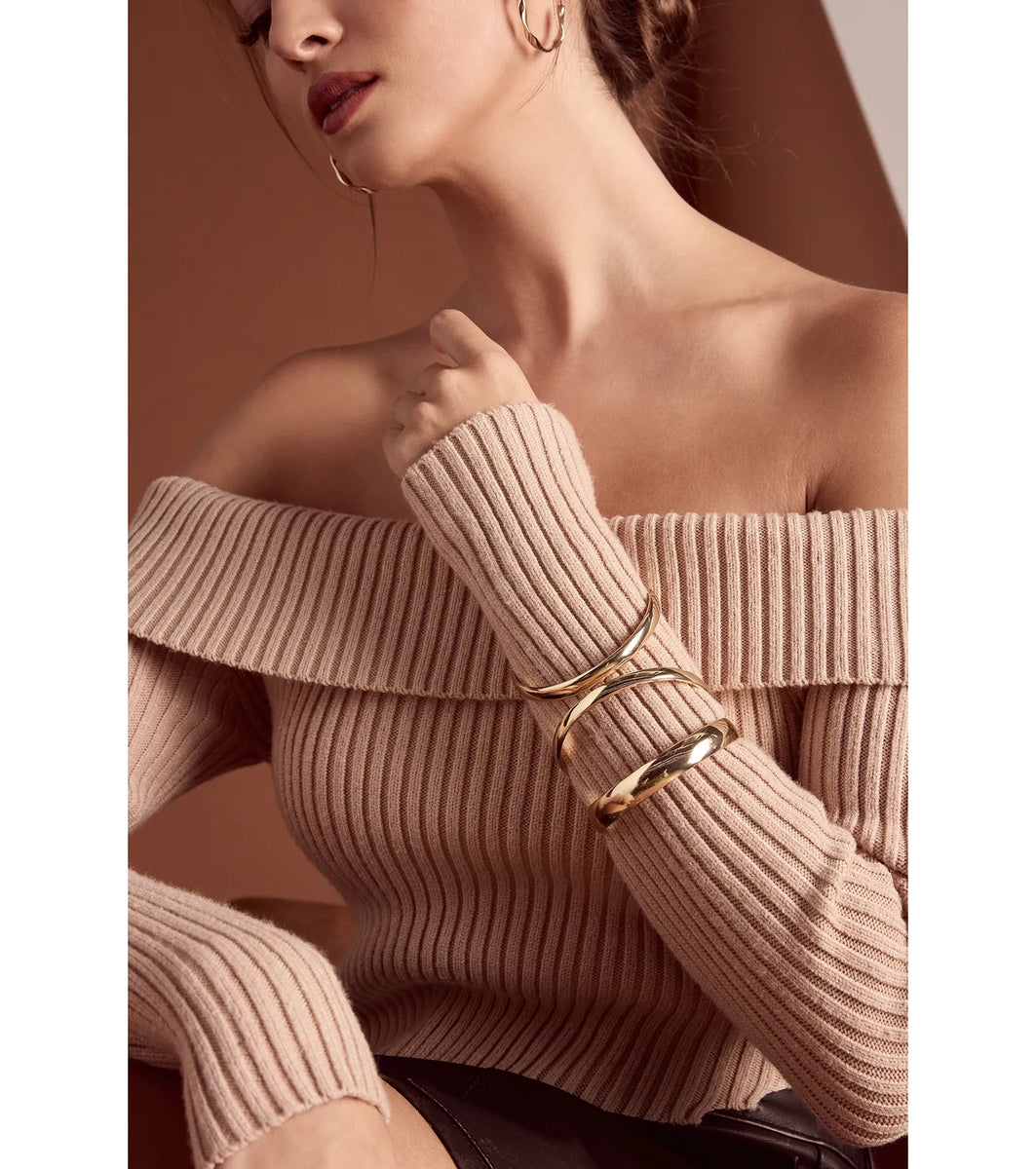 Three Pack Metal Bangle Bracelet Set & Windsor