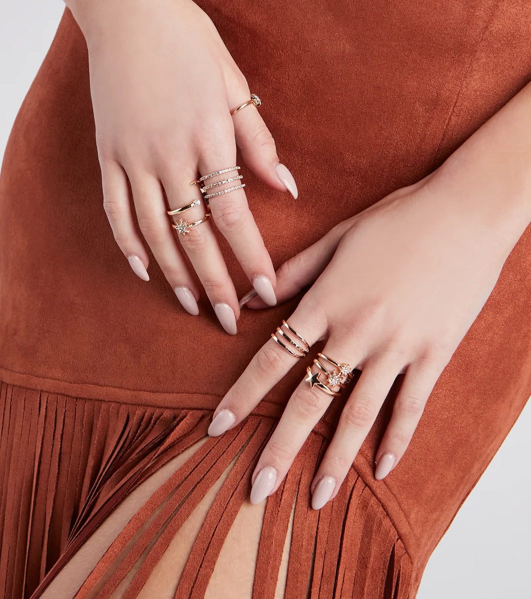 So Dreamy Celestial Rhinestone Ring Set & Windsor