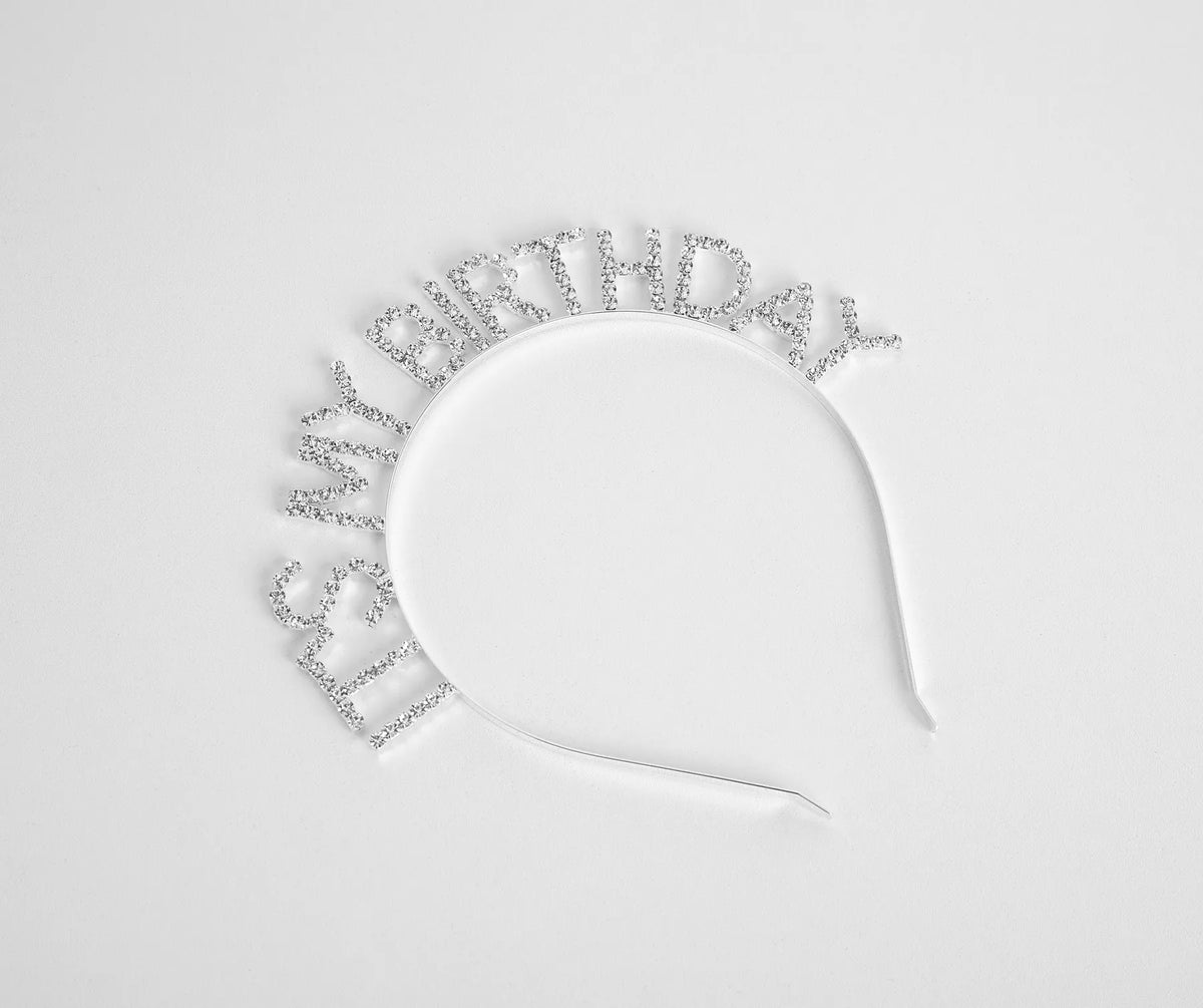 It's My Birthday Rhinestone Headband & Windsor