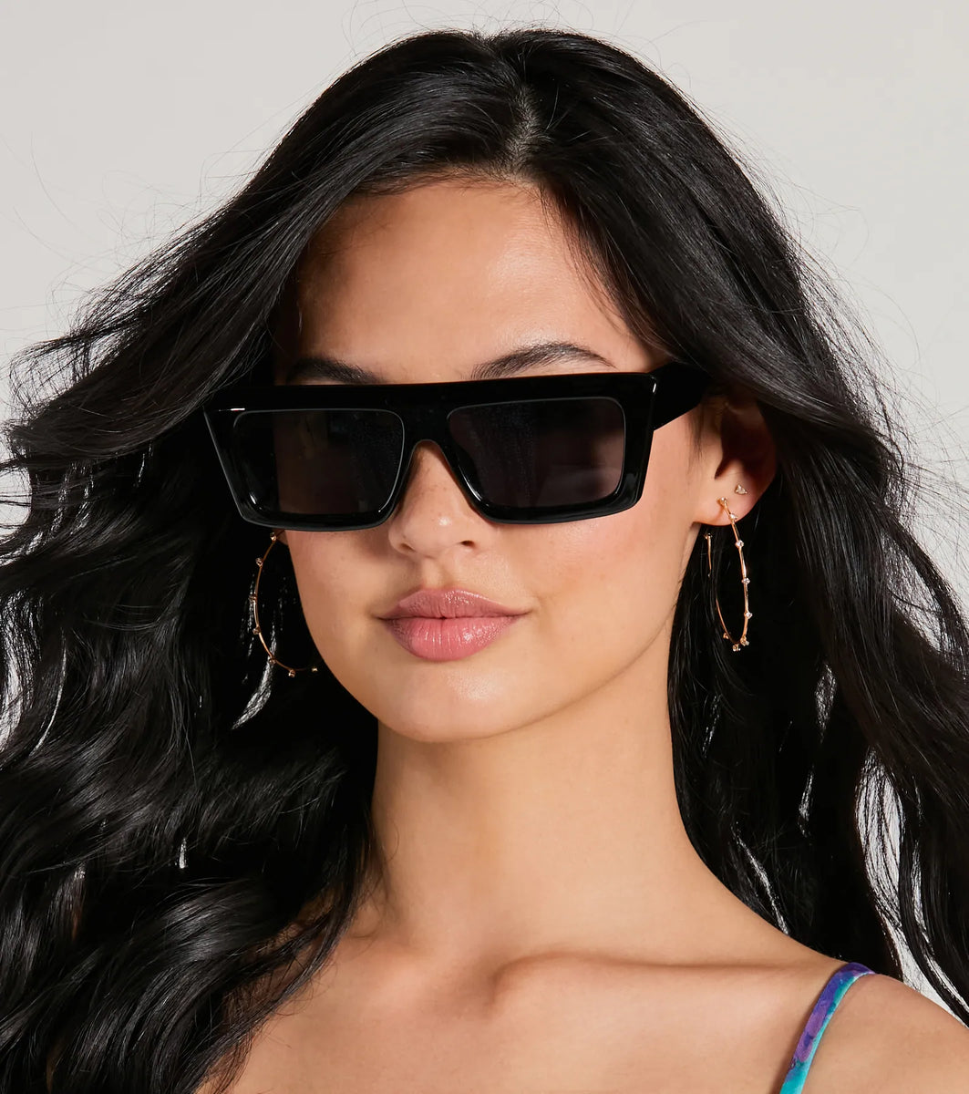 Simply Rad Flat Top Rectangle Sunglasses & Windsor