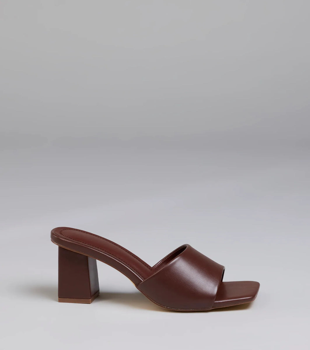 Chic Flair Square Toe Block Heel Mules & Windsor