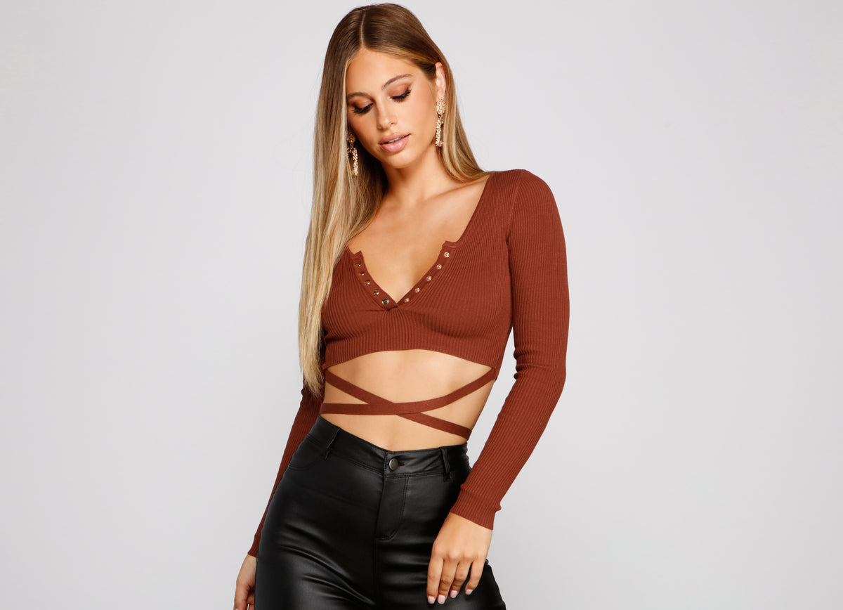 Sultry Basic Ribbed Knit Crop Top & Windsor