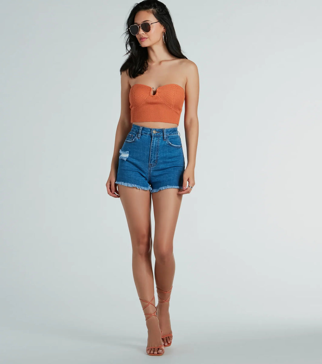 Elevated Trend Ribbed Knit Tube Crop Top & Windsor