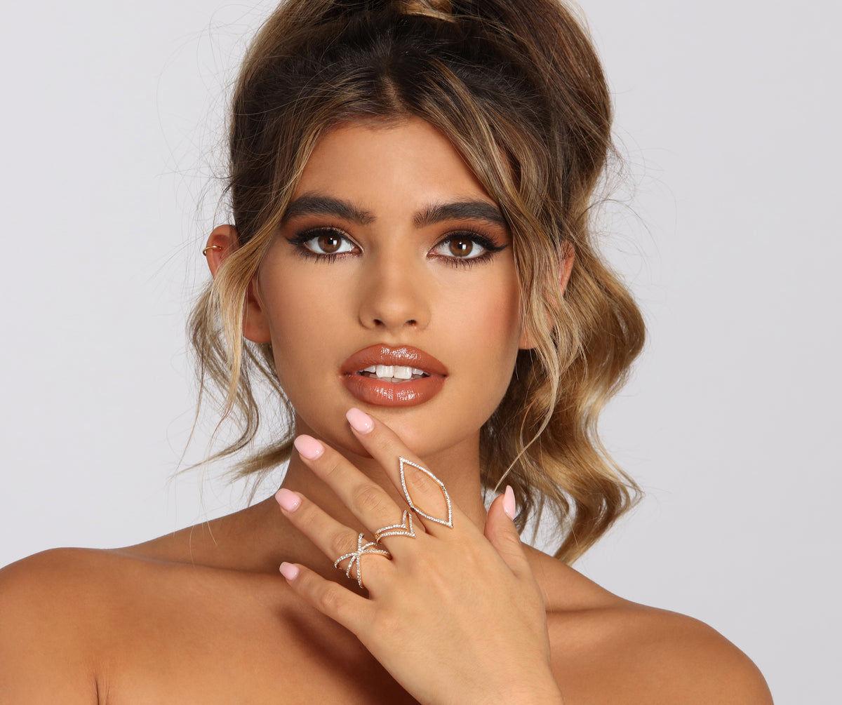 Dagger Rhinestone Ring Set & Windsor