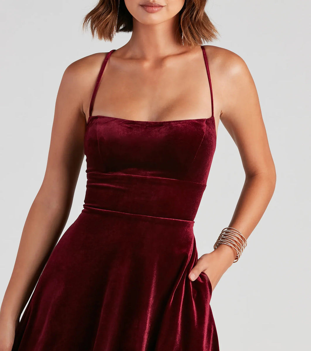 Liliane Velvet Lace-Up Party Dress & Windsor