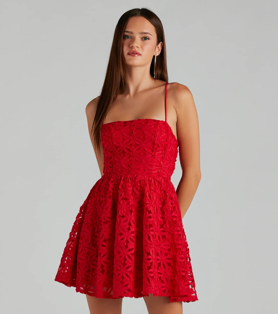 Kiana Flower Lace-Up A-Line Party Dress & Windsor