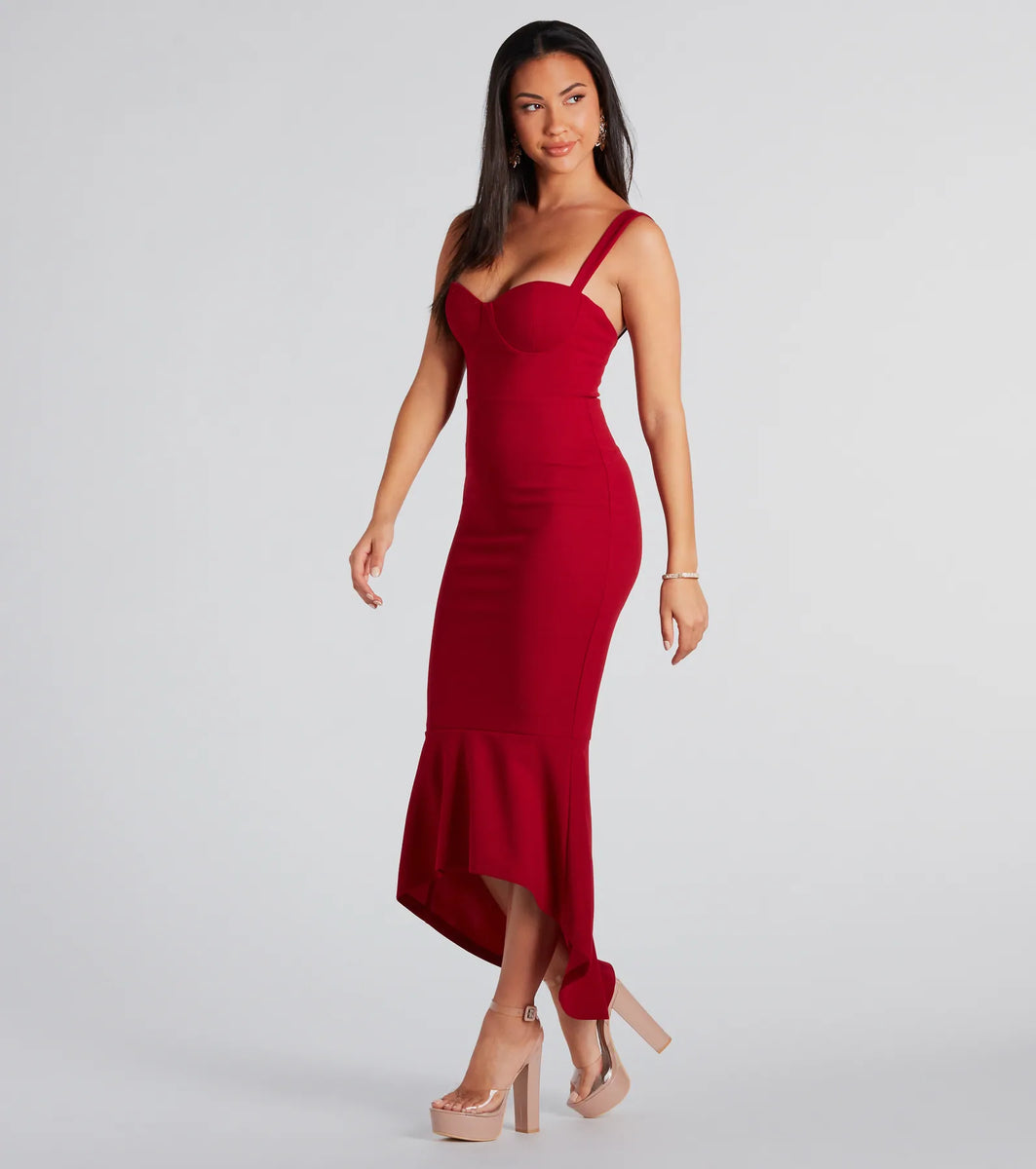 Ramona Formal High-Low Ruffled Mermaid Dress & Windsor