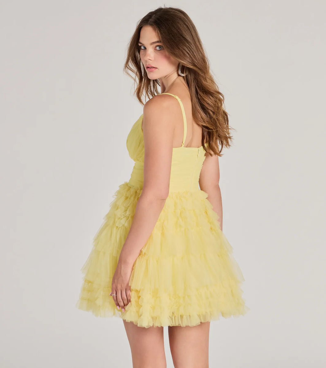 Katalina V-Neck Ruffle A-Line Party Dress & Windsor