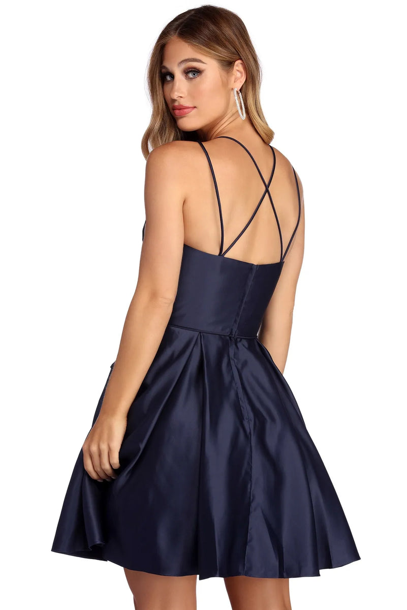 Deb Formal Rhinestone Party Dress & Windsor
