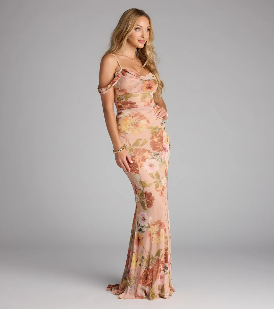 Holly Floral Cold Shoulder Mermaid Formal Dress & Windsor