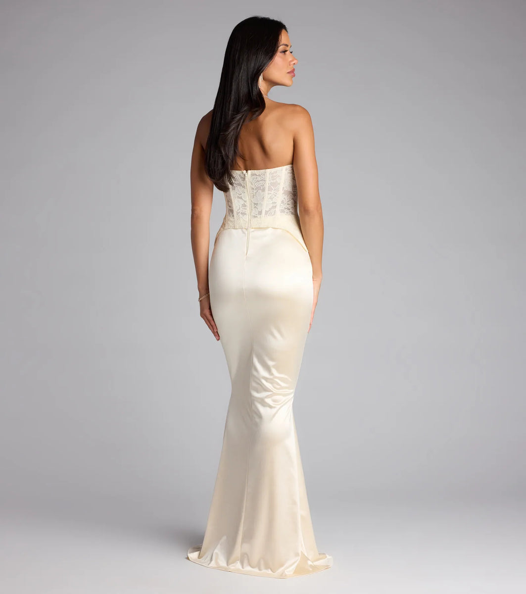 Ciara Lace Corset Satin Mermaid Formal Dress & Windsor
