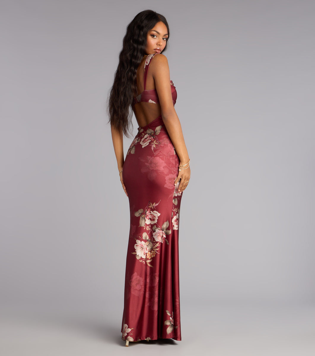 Grace Floral Open Back Mermaid Formal Dress & Windsor