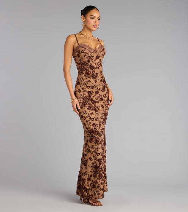 Kensley Flocked Velvet Mermaid Formal Dress & Windsor