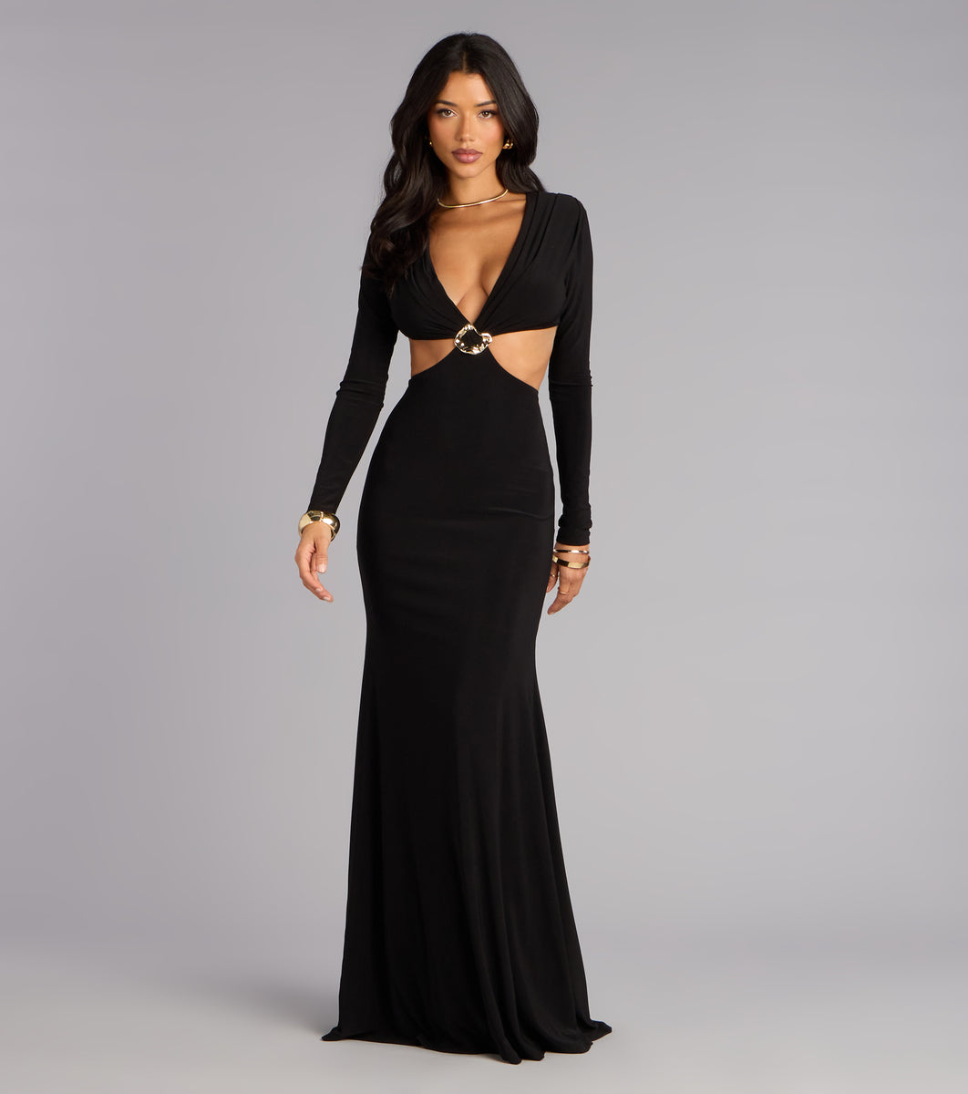 Zoe Long Sleeve Cutout Mermaid Formal Dress & Windsor