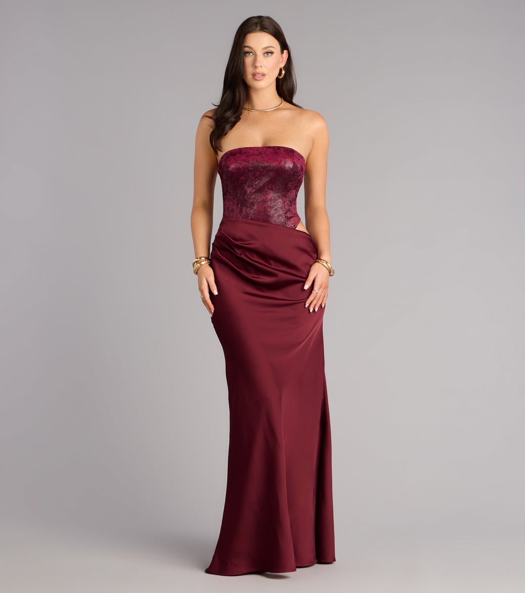 Kairi Strapless Mermaid Satin Formal Dress & Windsor