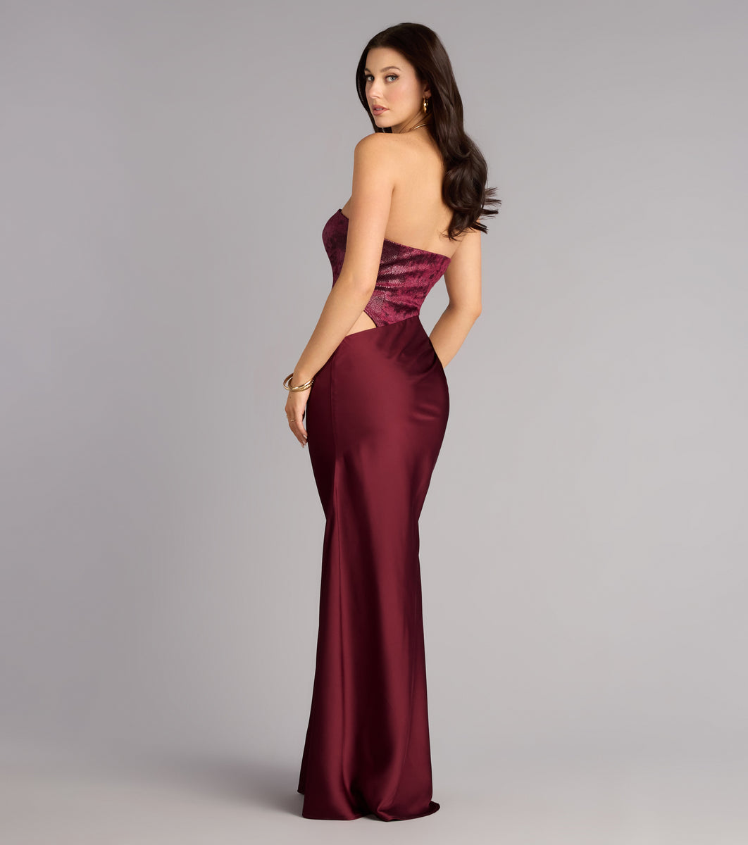Kairi Strapless Mermaid Satin Formal Dress & Windsor