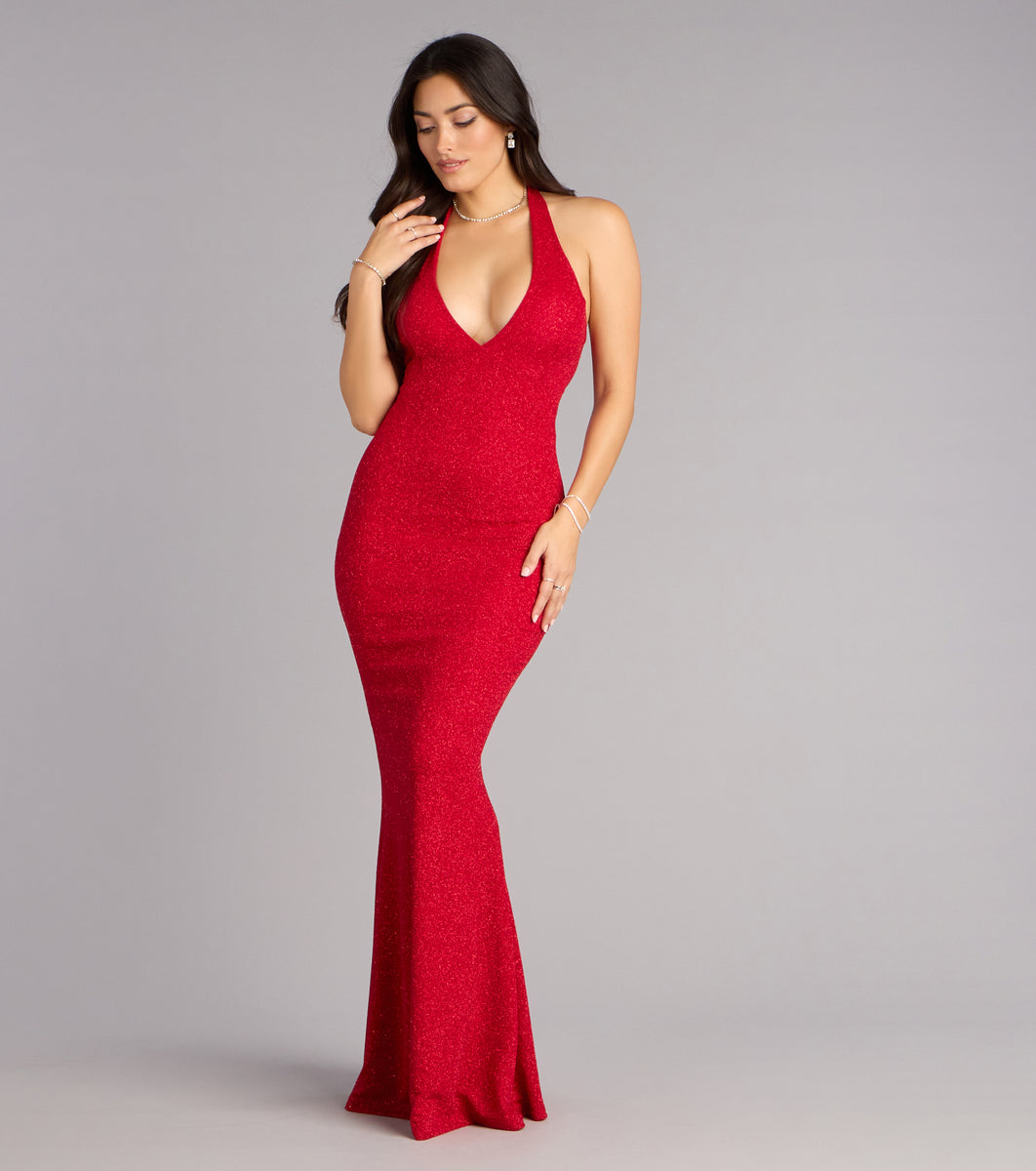 Cleo Glitter Knit Mermaid Formal Dress & Windsor