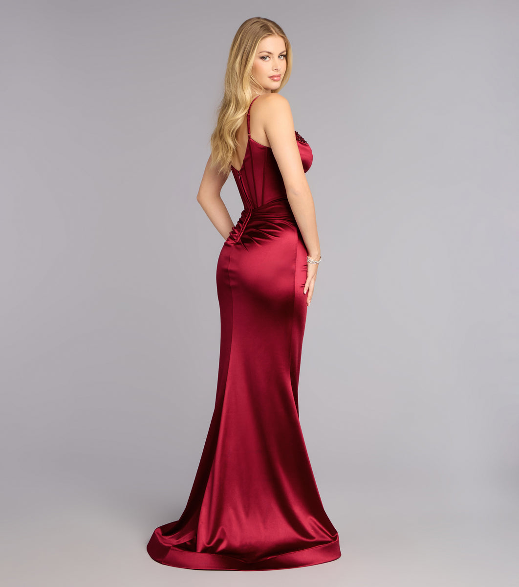 Beatrice Satin Gemstone Mermaid Formal Dress & Windsor