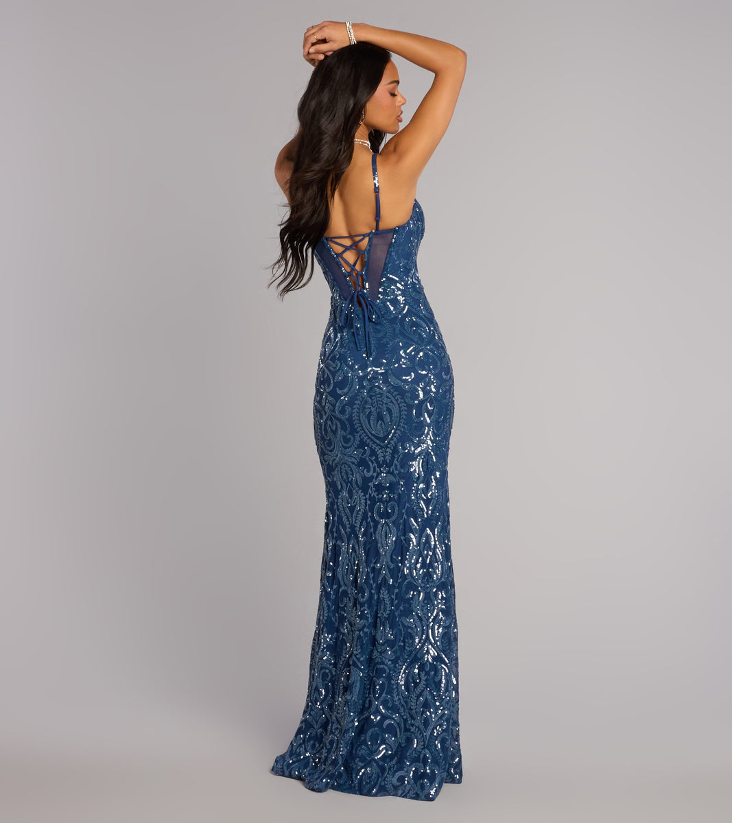 Shirley Sequin Corset Lace-Up Formal Dress & Windsor
