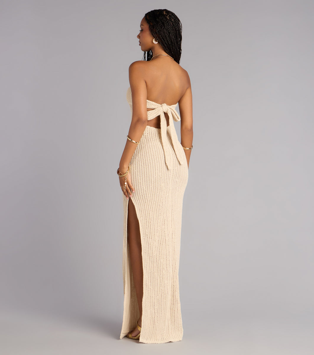 Catrina Crochet Slit Formal Dress & Windsor