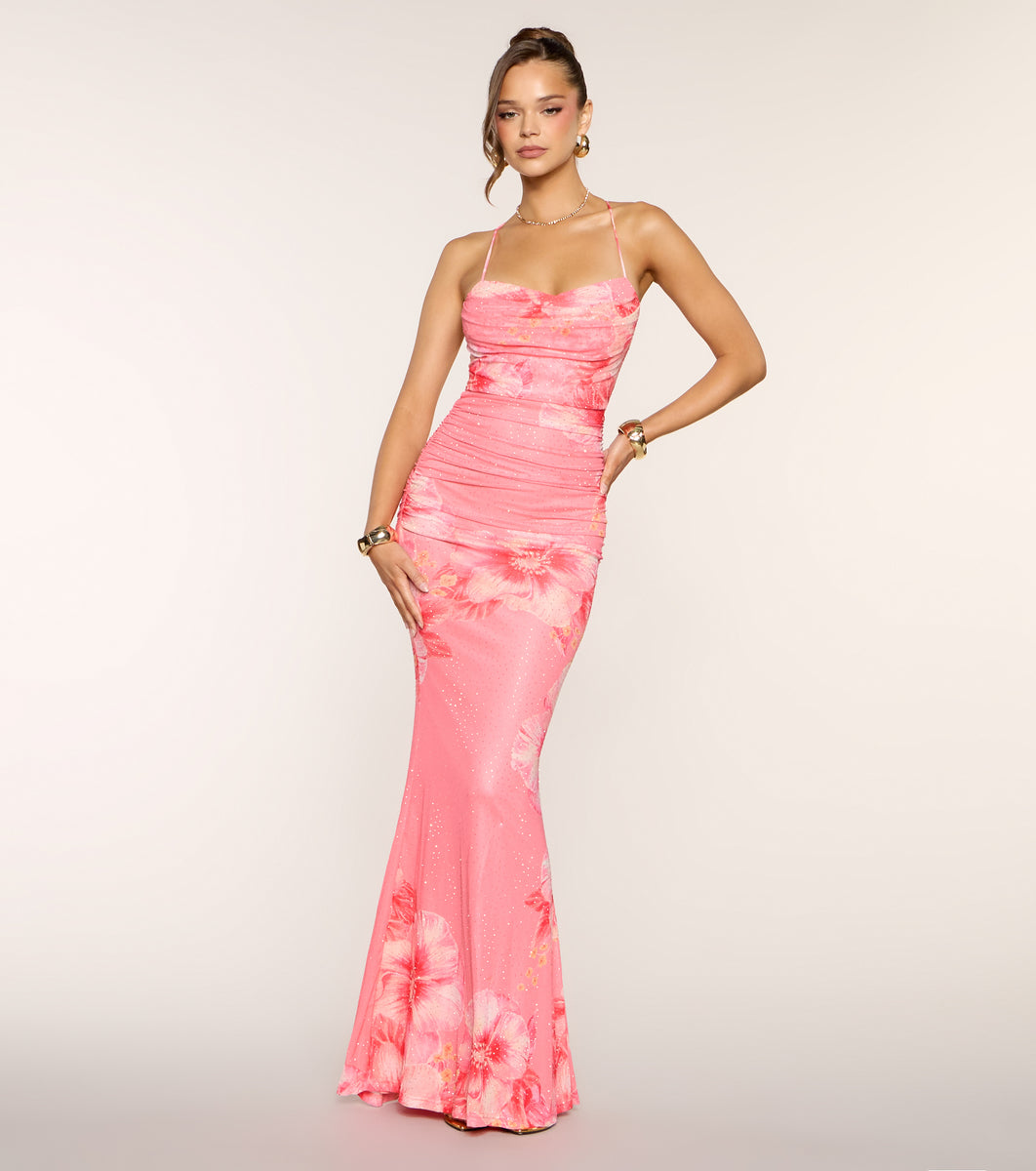 Kasey Floral Rhinestone Formal Dress & Windsor