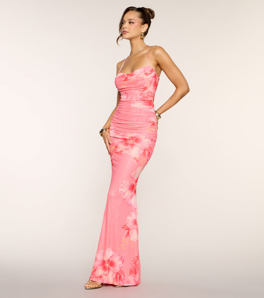 Kasey Floral Rhinestone Formal Dress & Windsor