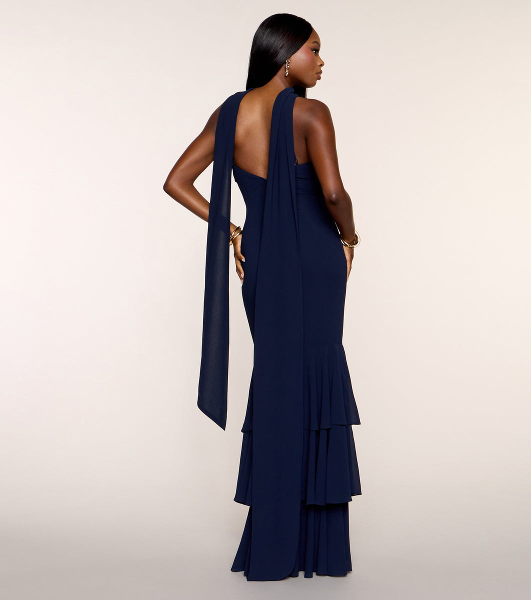 Aspen Chiffon Formal Dress With Scarf & Windsor