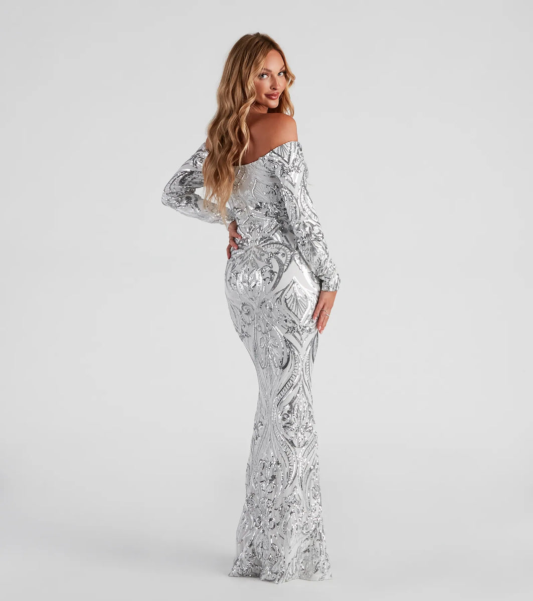Azalea Formal Sequin Scroll Dress & Windsor