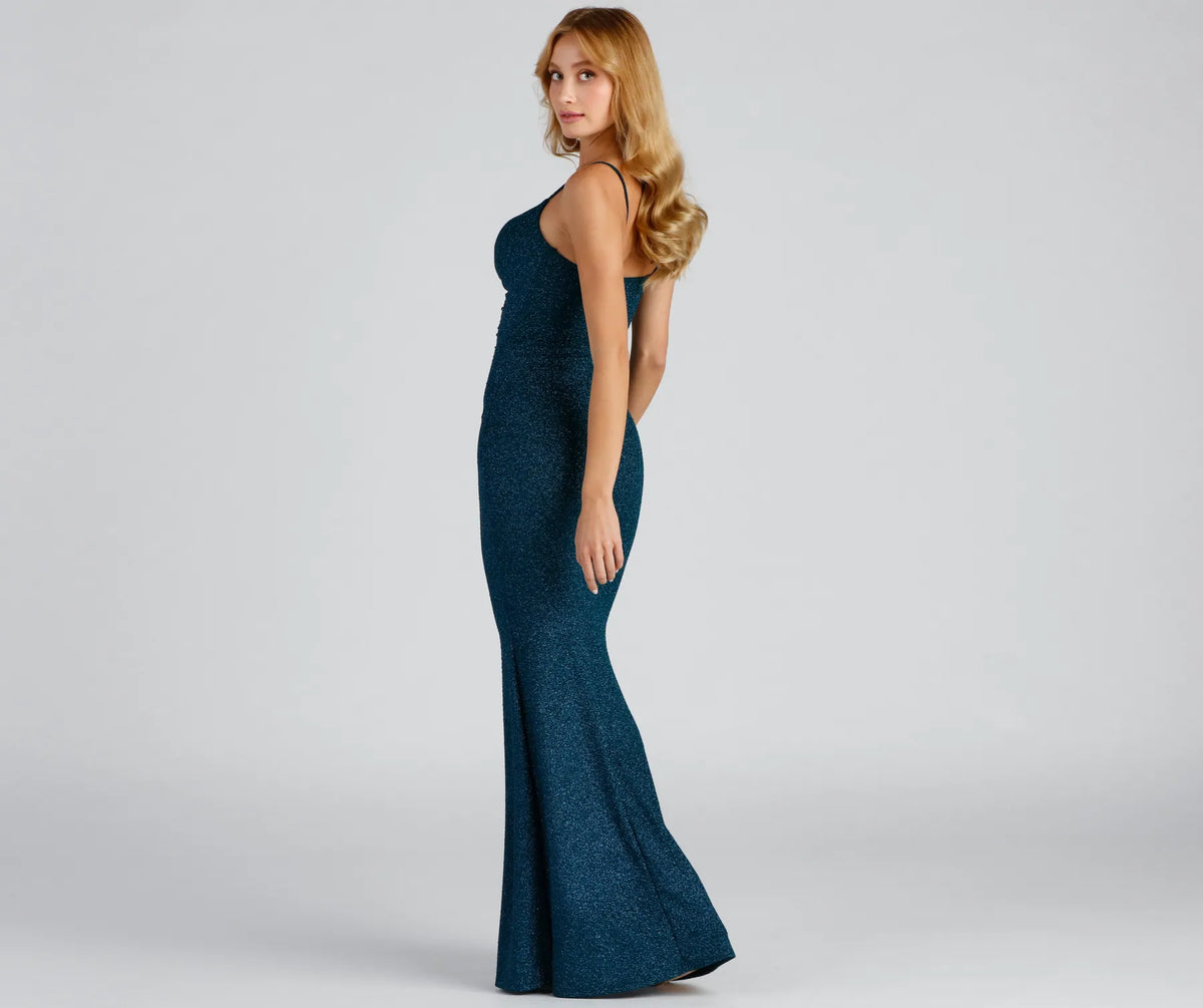 Stacy Glitter Knit Mermaid Formal Dress & Windsor