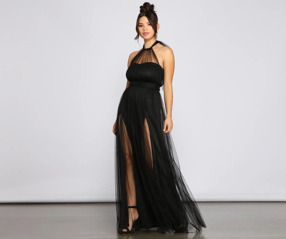 Charlie Formal Double Slit A-Line Dress & Windsor