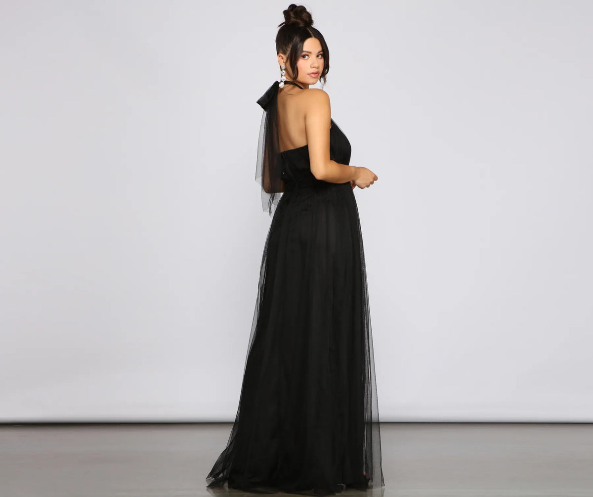 Charlie Formal Double Slit A-Line Dress & Windsor