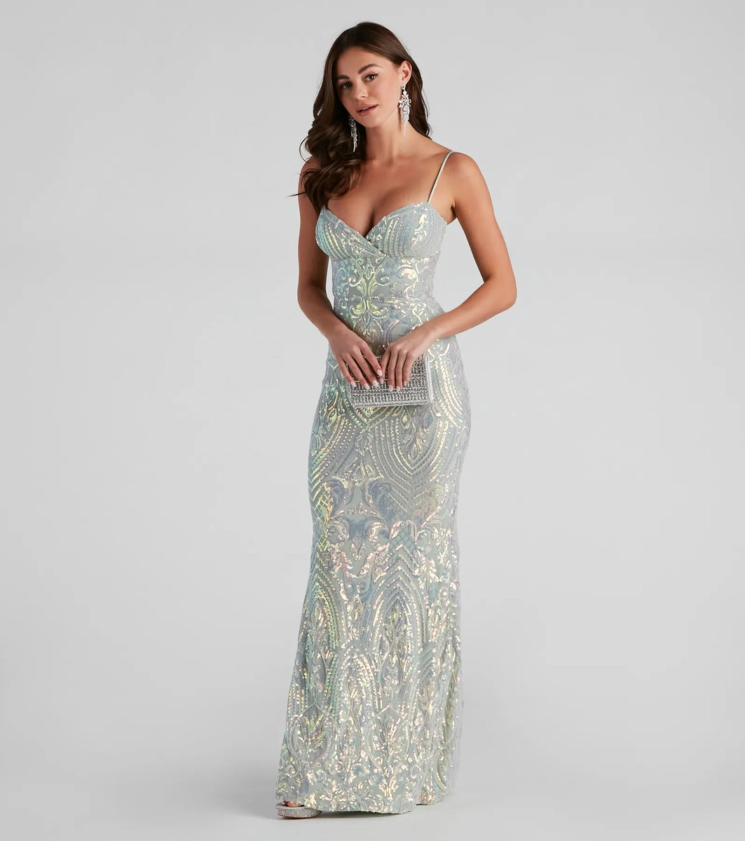Teagan Sequin Slim-Fit Formal Dress & Windsor