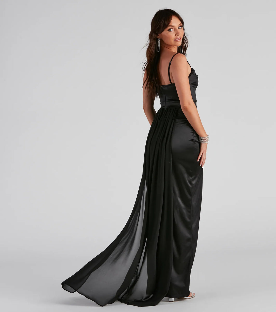 Trina Formal Satin Back Sash Dress & Windsor