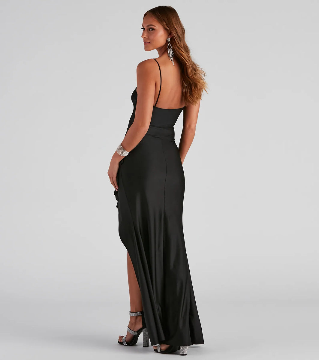 Clarisse Formal Side Ruffled Dress & Windsor