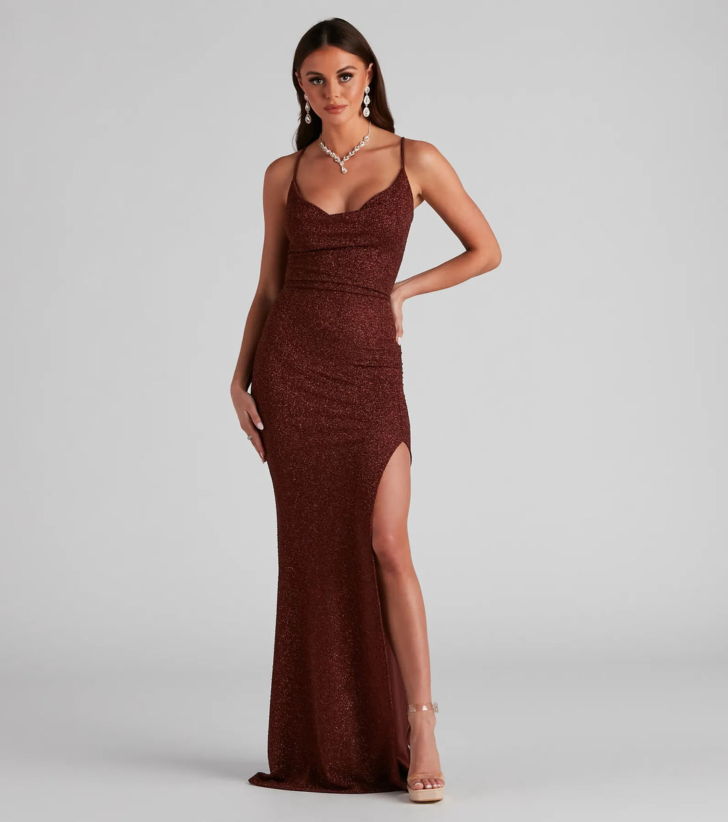 Sara Formal Glitter Lace-Up Dress & Windsor