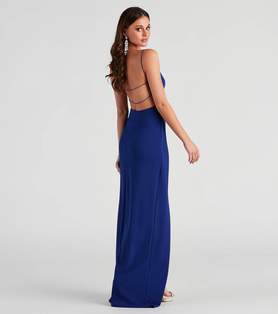 Christly Formal Crepe Surplice Dress & Windsor