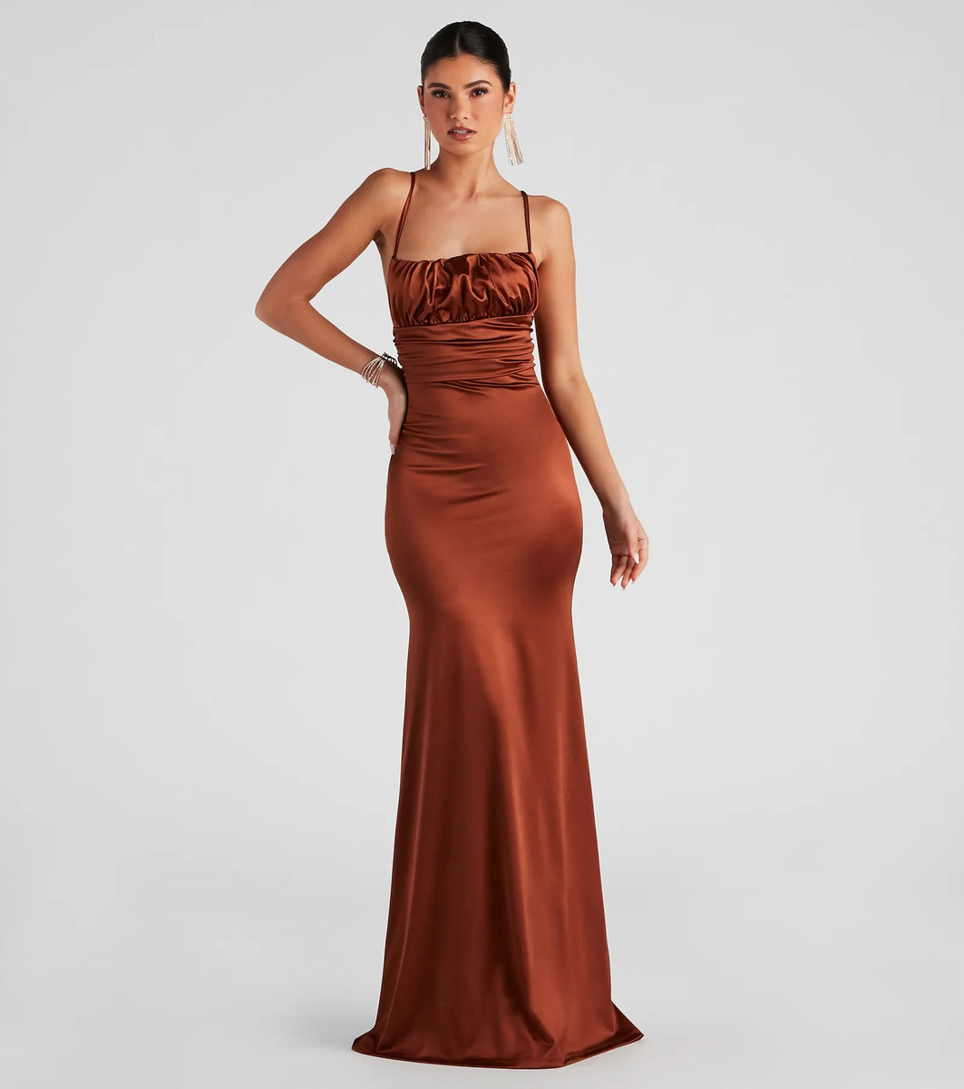 Eva Formal Satin Mermaid Dress & Windsor