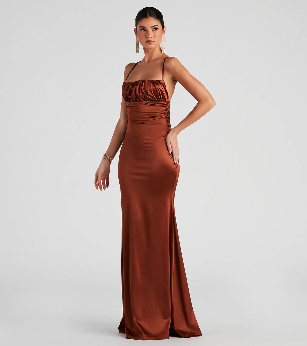 Eva Formal Satin Mermaid Dress & Windsor