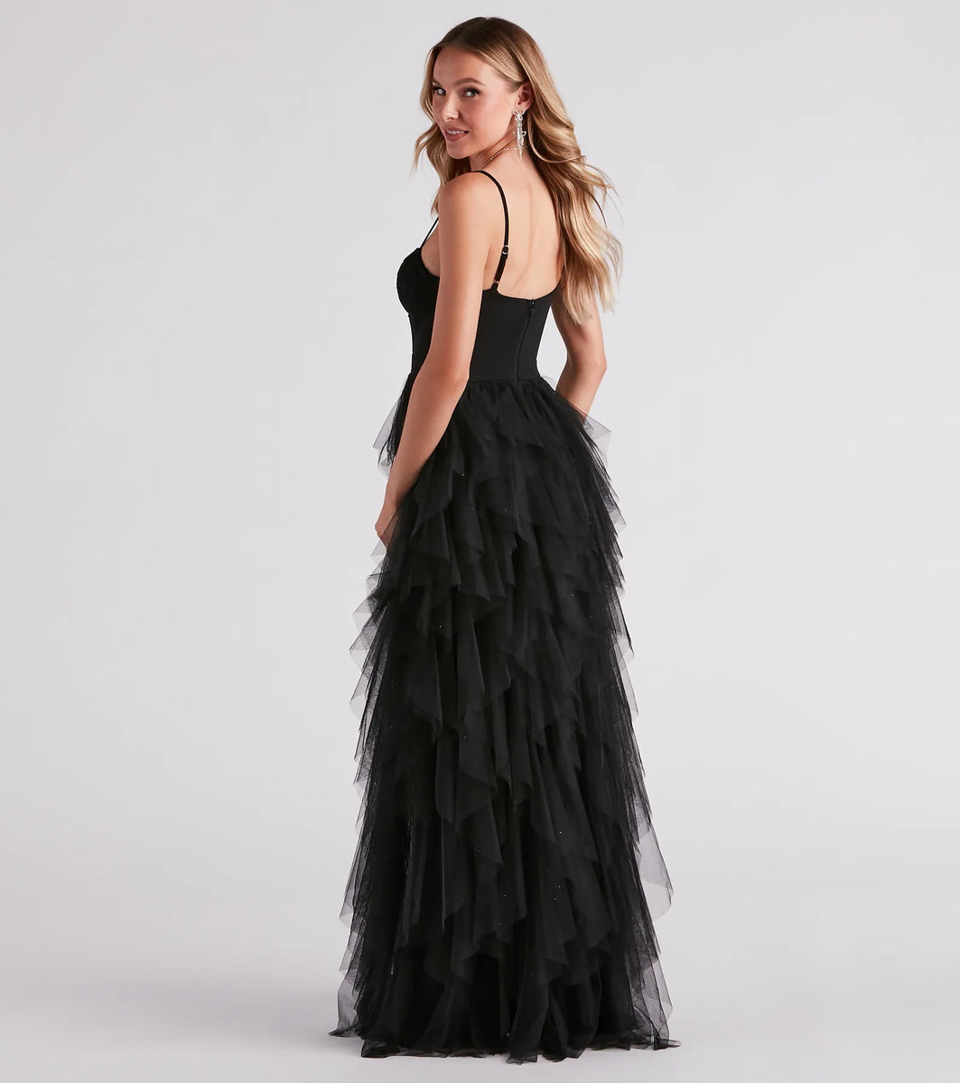 Ruth Formal Lace Tulle Ruffled Dress & Windsor