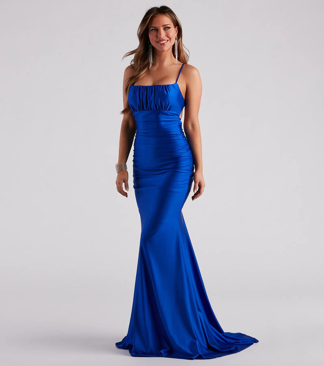 Martha Formal Satin Mermaid Long Dress & Windsor