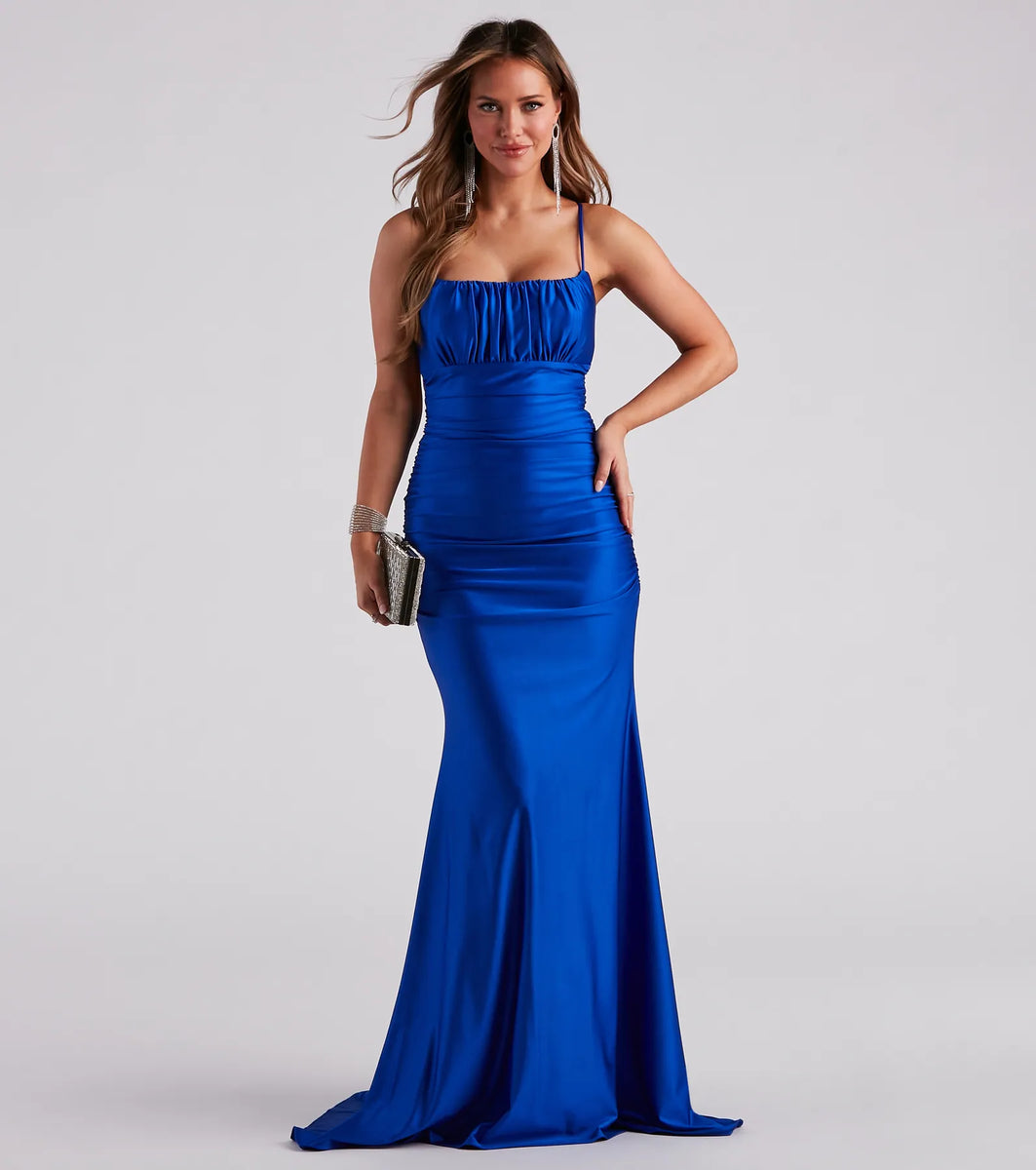 Martha Formal Satin Mermaid Long Dress & Windsor