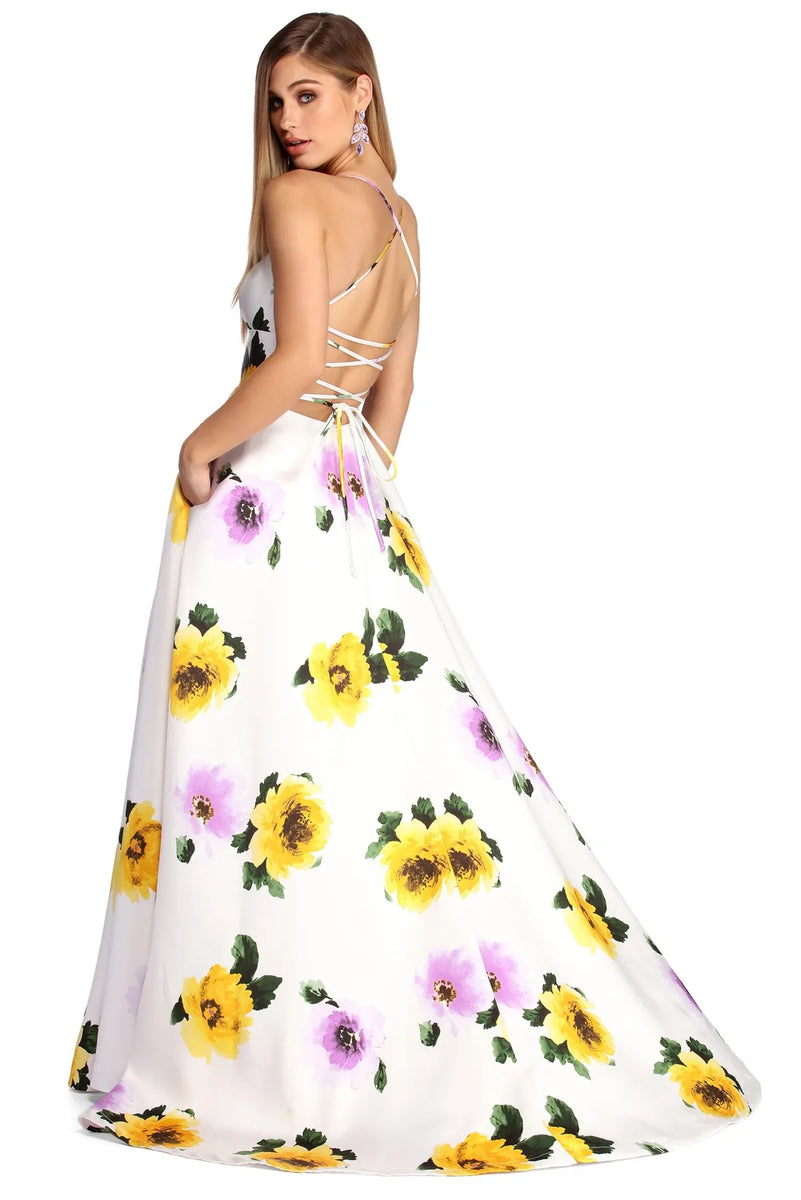 Amber Formal Floral Wrap Dress & Windsor