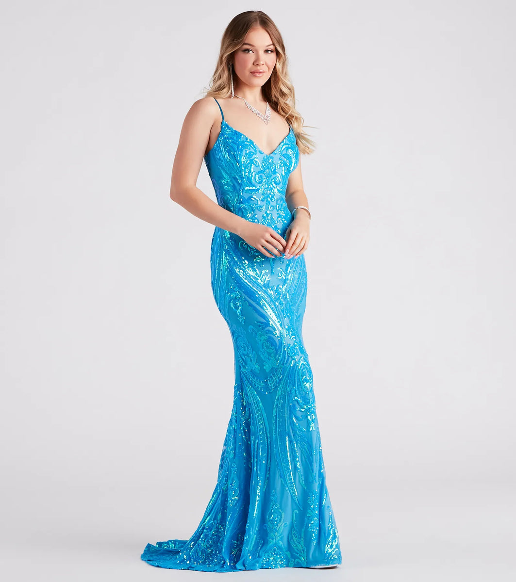 Hayley Formal Sequin V-Neck Mermaid Dress & Windsor