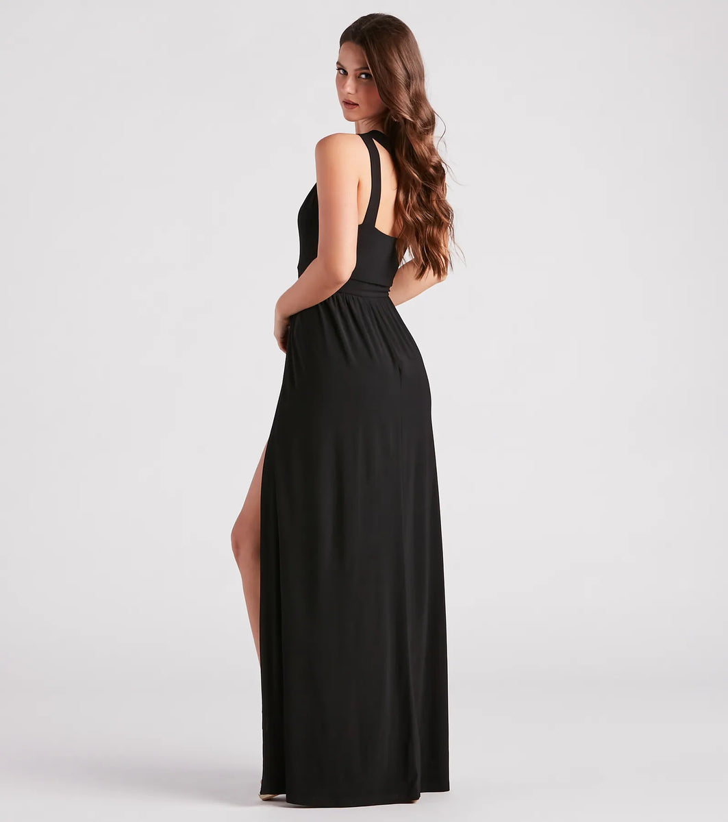 Melany Formal Dual Slit A-Line Dress & Windsor