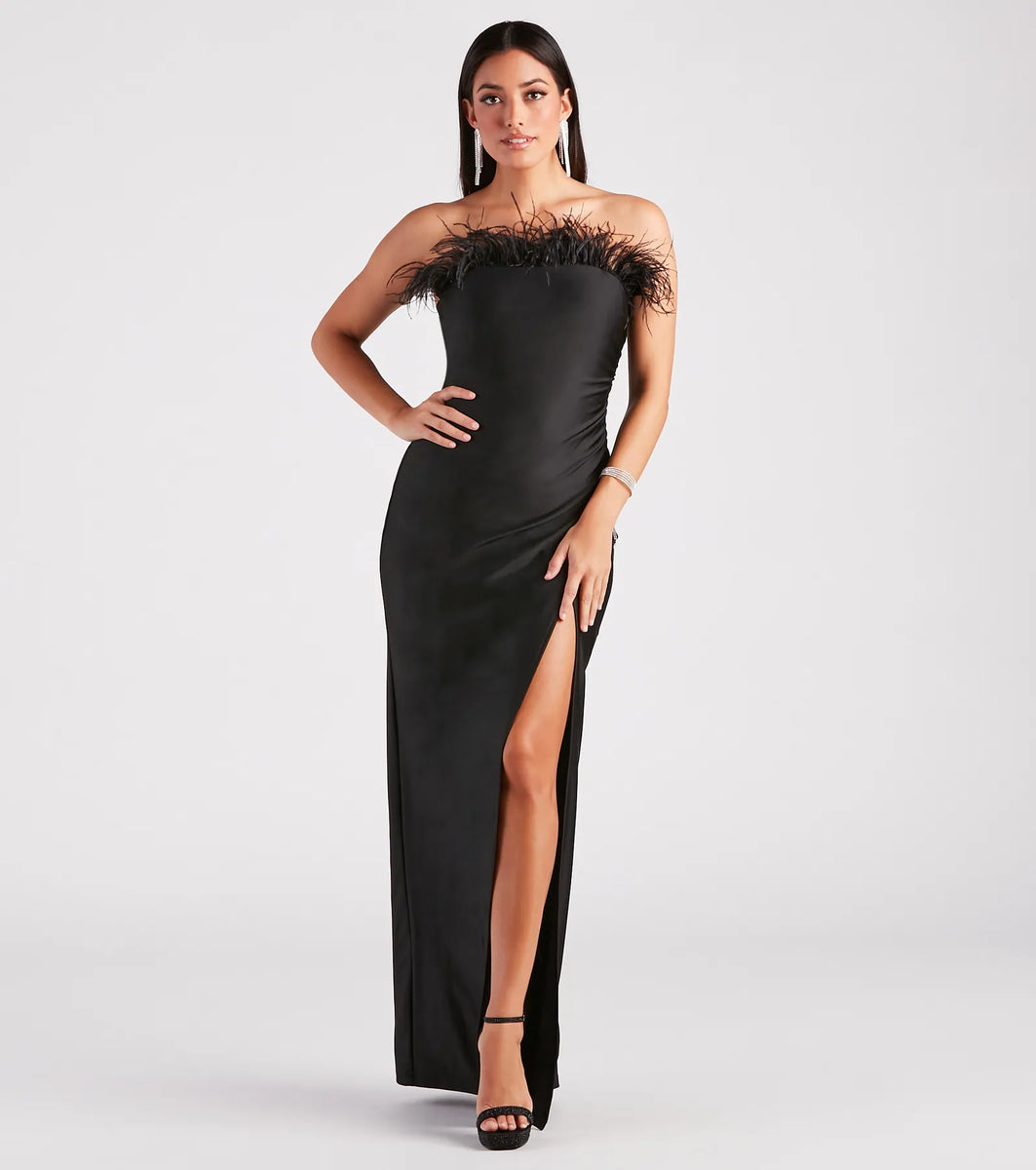 Blake Formal Strapless Feather Mermaid Dress & Windsor